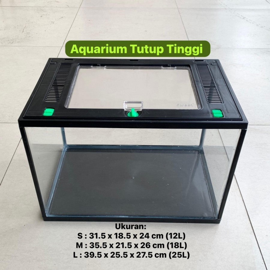 Jual KHUSUS LUAR JAKARTA !! Aquarium TINGGI ukuran S + Tutup GEX Reptil Hamster Kura Kura ...
