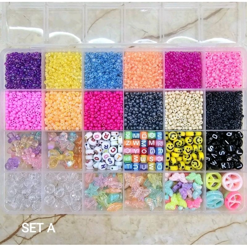 Jual DIY Manik Manik Mainan Edukasi Anak Manik Manik Pasir 1 Box ...