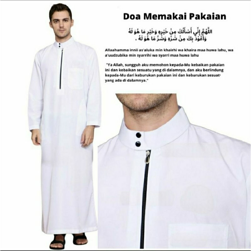 Jual Baju Jubah Pria Model Arab Saudi Polos Modern Slimfit Original ...