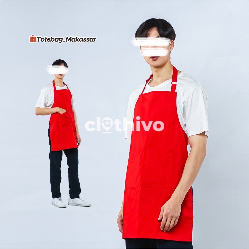 Jual Celemek Polos / Apron Polos Kain Drill Kualitas Premium Tebal ...