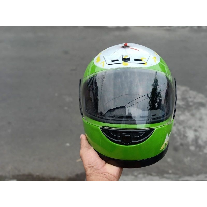 Jual Helm Helem Full Face Teropong Kawasaki Ninja R Lama Hijau Original ...