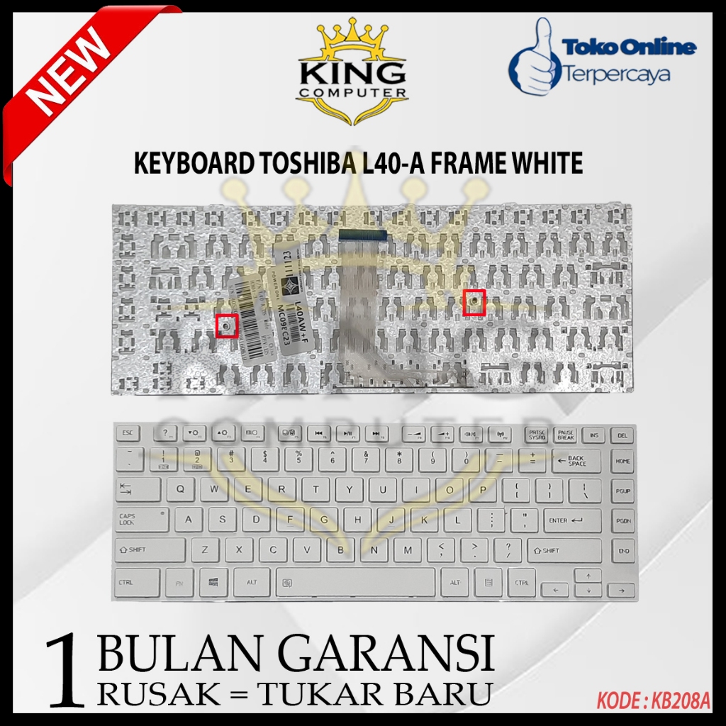 Jual KEYBOARD TOSHIBA L40 L40A L40-A L40D-A L45-A L40T-A L45D-A L45T PUTIH | Shopee Indonesia