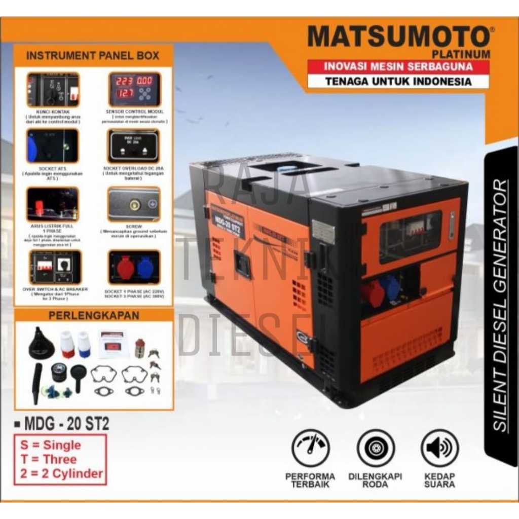 Jual Diesel Generator Silent Mesin Genset 20 KVA Matsumoto MDG 20 ST2 ...