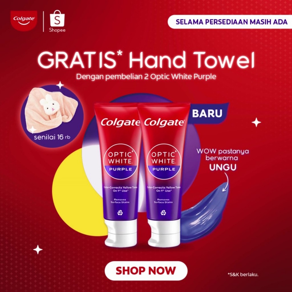 Jual [TWINPACK] Colgate Optic White Purple 100g - Pasta Gigi Pemutih ...