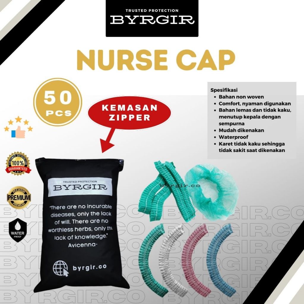 Jual 50pcs Disposable Nurse Hair Mob Head Surgical Cap Net Topi Operasi ...