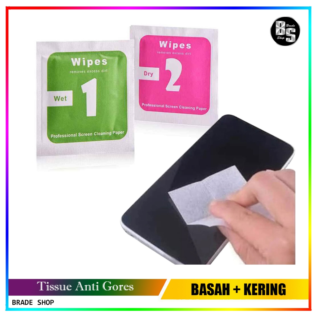 Jual Tissue Tempered Glass / Tisu Tempered Wet & Dry Pembersih Layar Hp ...