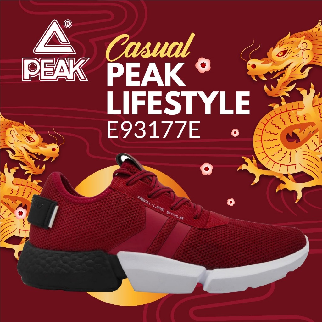 Jual PEAK Sepatu pria Casual / Gym PEAK LIFESTYLE E93177E Sport Red ...