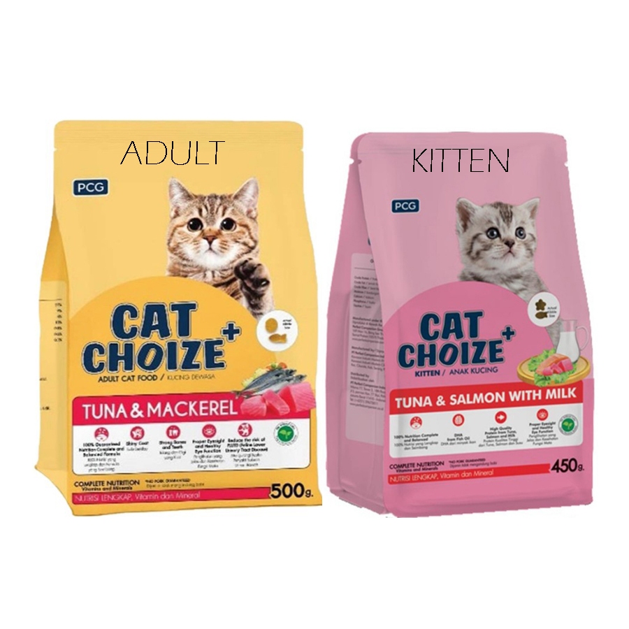 Jual Cat Choize Plus + Adult Kitten Tuna Mackarel Salmon 500 gram 450 ...