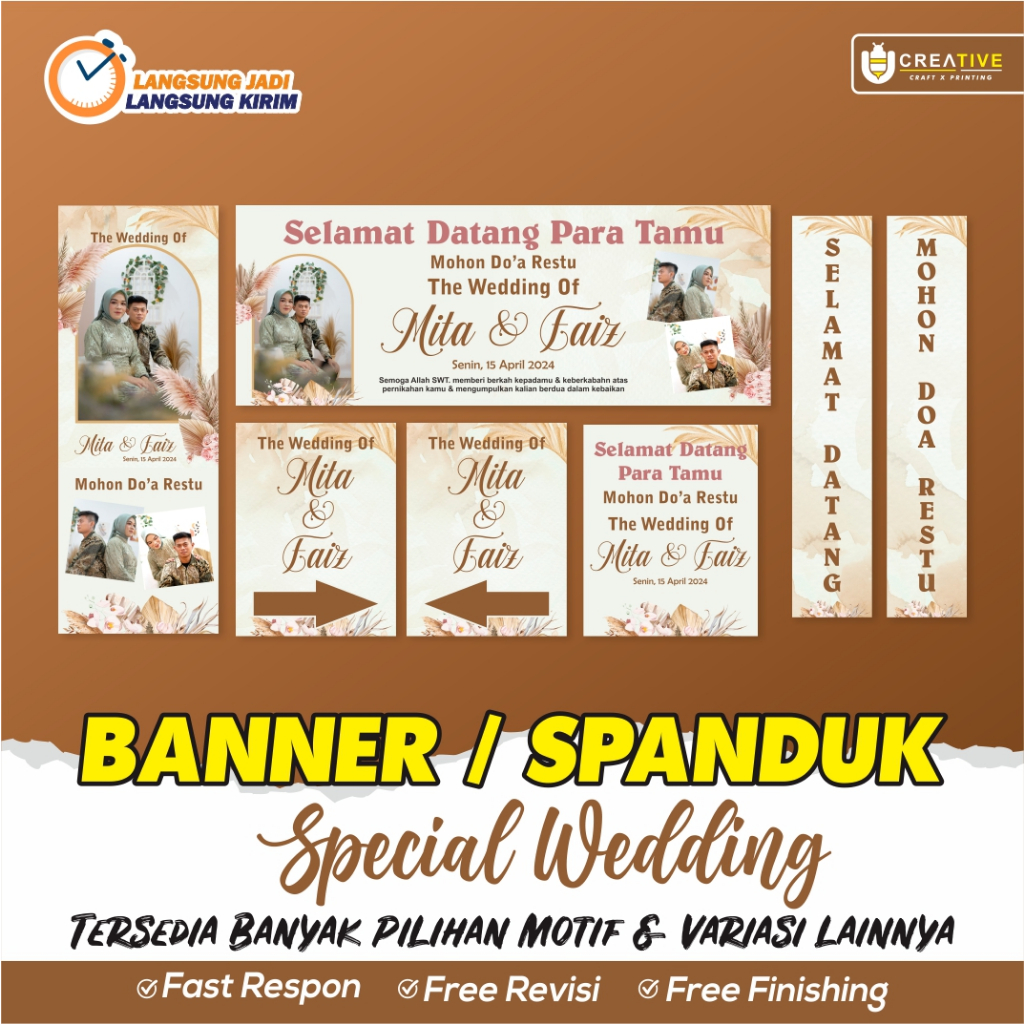 Jual Paket Banner / Spanduk Wedding / Nikah (Langsung Jadi, Langsung ...