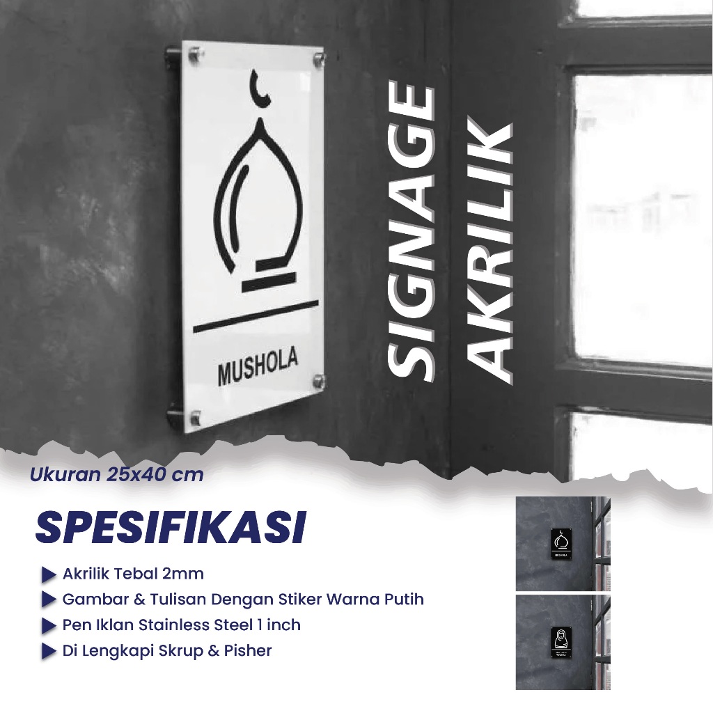 Jual signage akrilik custom, rambu pengarah gedung | Shopee Indonesia