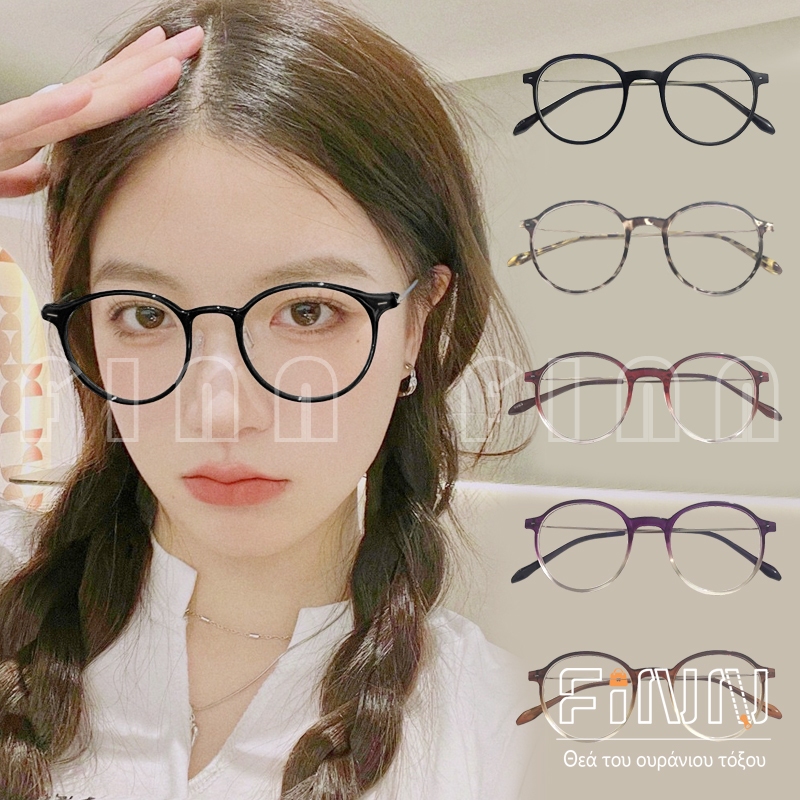 Jual Kacamata Anti Radiasi Blue Light Unisex Wanita Pria Metal Round Eyeglasses Lenda Transparan ...