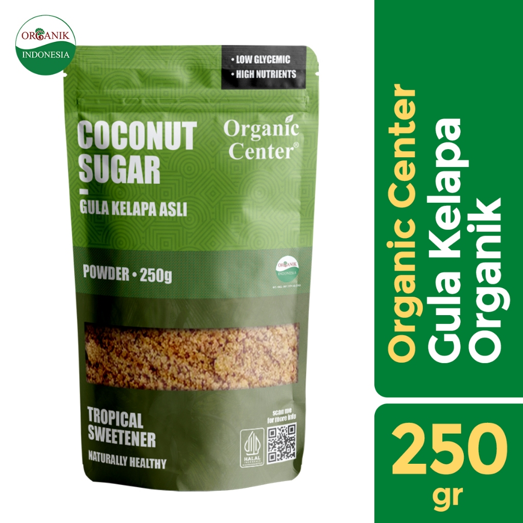 Jual Organic Center - Coconut Sugar Organic 250gr - Gula Kelapa - Organik | Shopee Indonesia