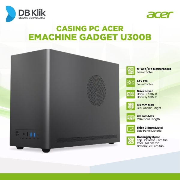 Jual Casing PC Acer Emachine Gadget U300B m-ATx Black - U300 | Shopee ...