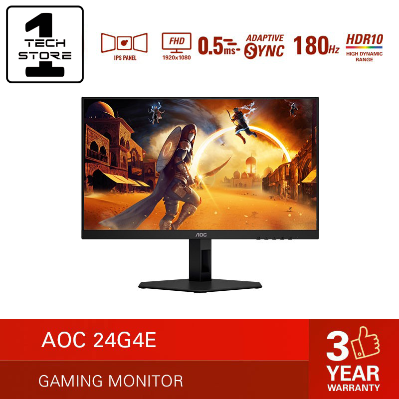 Jual Monitor Gaming 24" AOC 24G4E |180Hz |0.5ms |HDR10 |Full HD ...