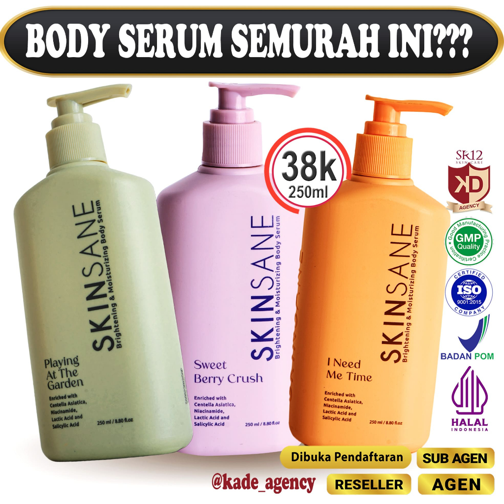 Jual BODY SERUM SKINSANE / SERUM PEMUTIH BADAN 3X LEBIH MENCERAHKAN ...