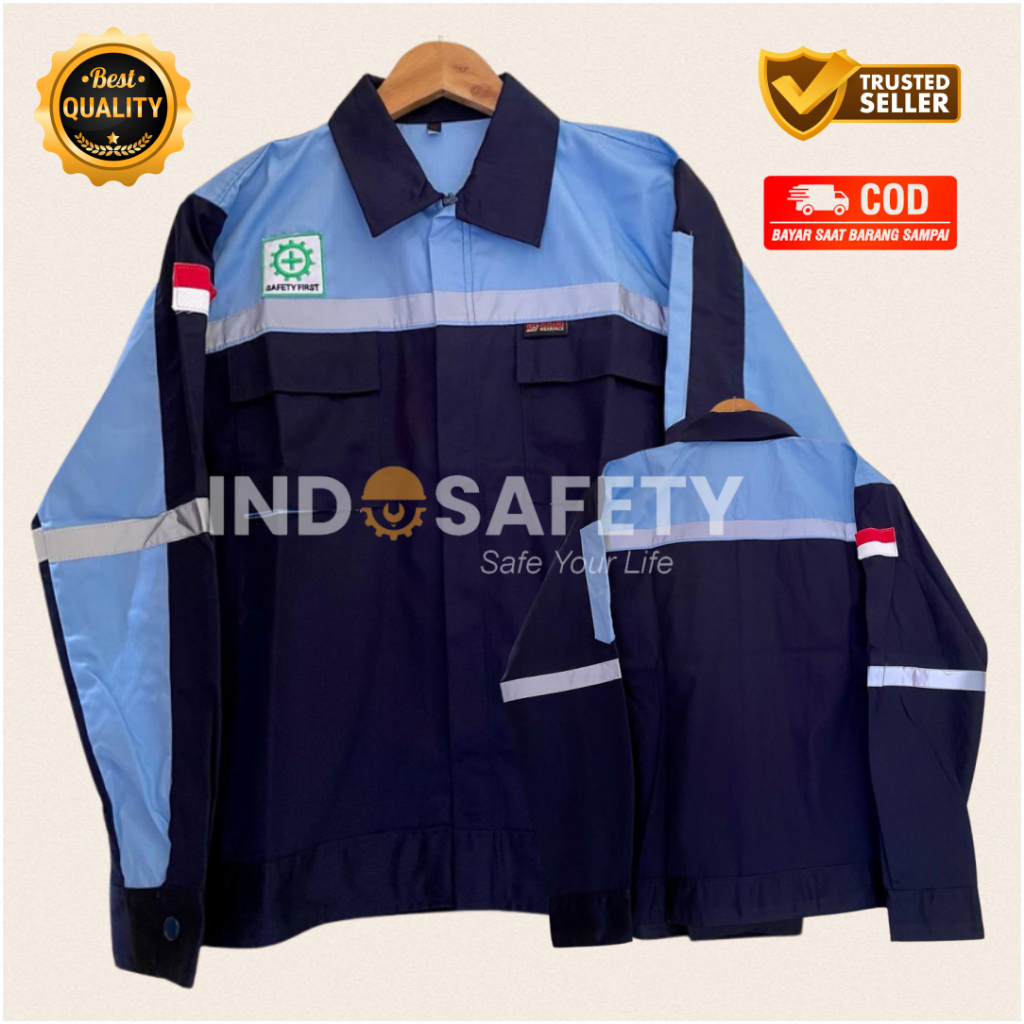 Jual COD I WEARPACK SAFETY MODEL STANDAR DONGKER KOMBINASI BIRU TOSCA ...