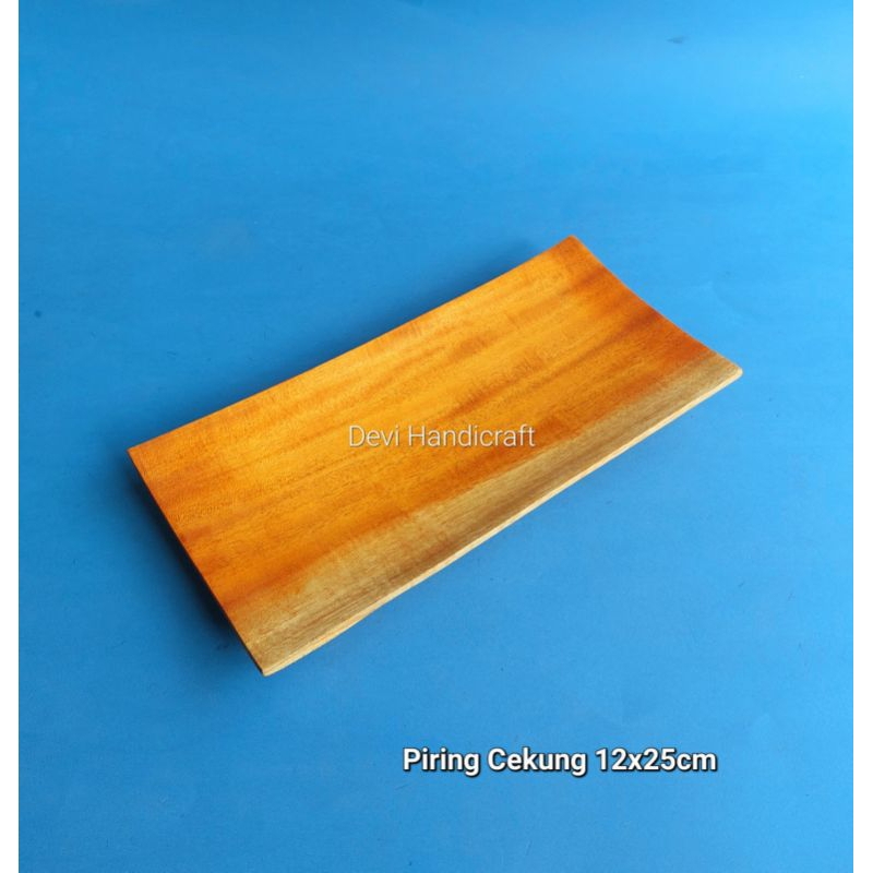 Jual piring kayu/piring saji/piring cekung/piring placemat 12x25cm kayu ...