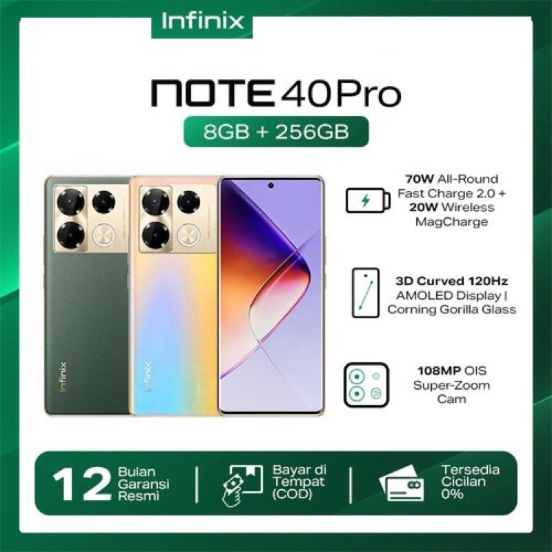 Jual Infinix Note 40 Pro [8GB/256GB] Extended RAM 8GB - Helio G99 Ultimate - 108MP OIS - 6.78 ...