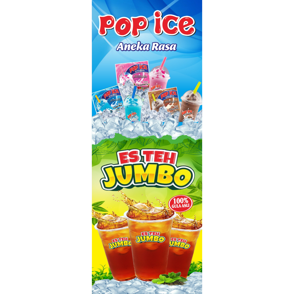 Jual SPANDUK BANNER MINUMAN POP ICE | Shopee Indonesia