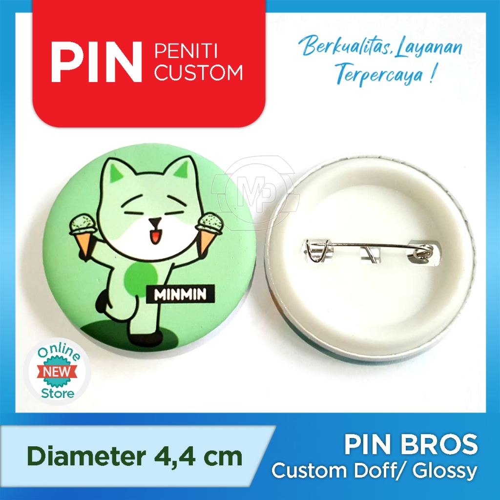 Jual Pin Custom Gambar Murah/ Pin Peniti Ukuran 4,4 / 5,8 - LAMINASI ...