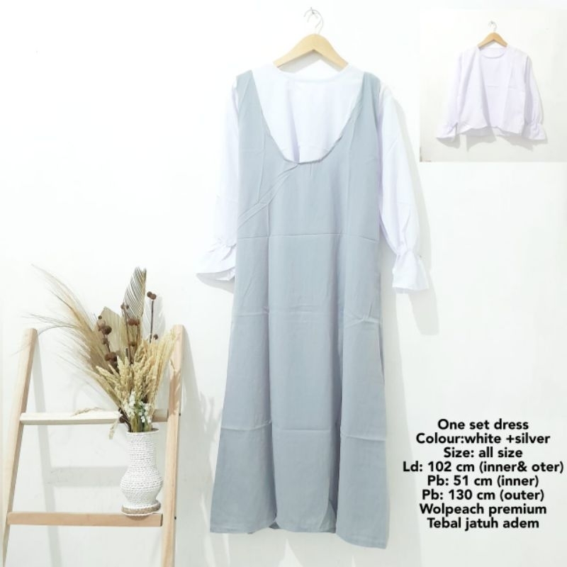 Jual ROCHI.CO ☘️ NEW One Set overall Gamis 2 in 1 remaja | Shopee Indonesia