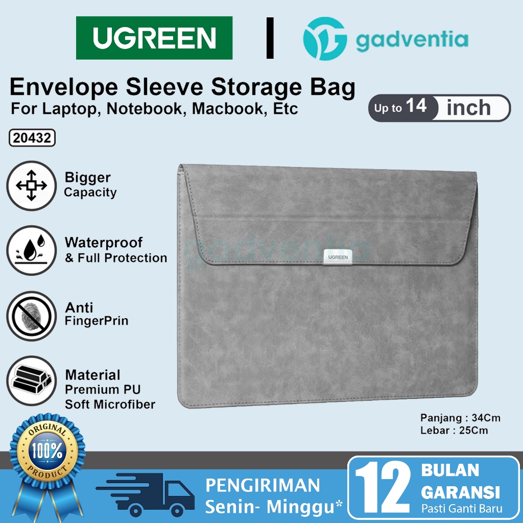 Jual Ugreen Tas Sarung Laptop Bag Sleeve Case Thinkpad Asus 13" 13.3 ...