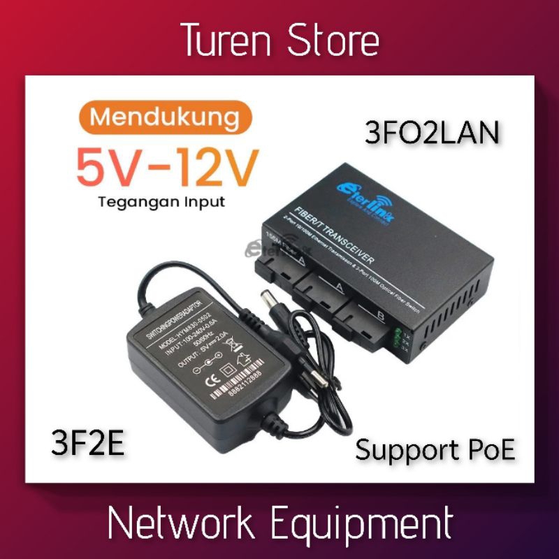 Jual Media Converter 3FO2LAN 3F2E support PoE | Shopee Indonesia