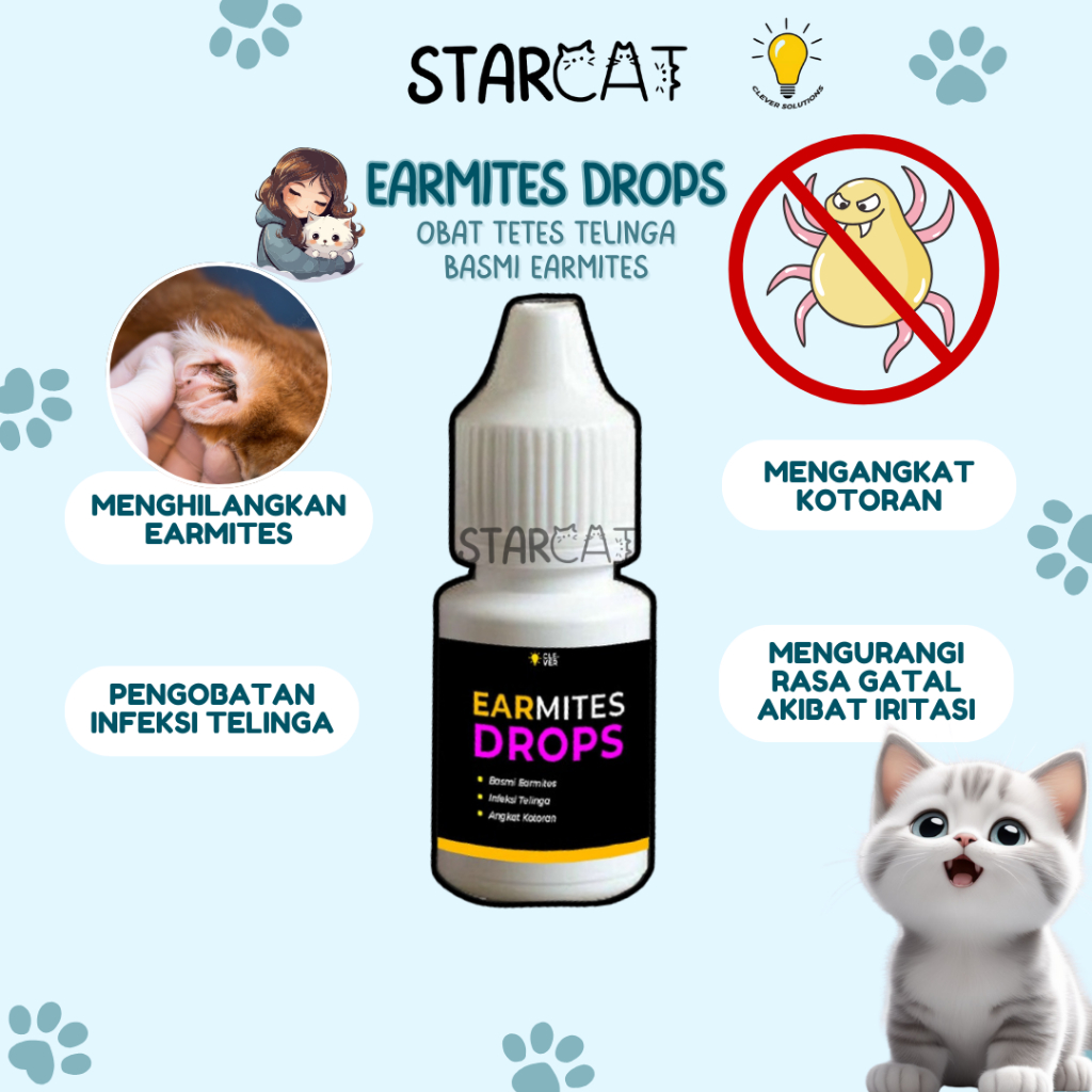 Jual SC Clever Solutions Earmites Drops Obat Tetes Kutu Telinga 10ml ...