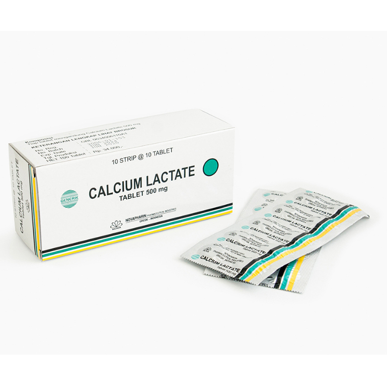 Jual Calcium Lactate 500mg Box 100's Tablet Nova | Shopee Indonesia