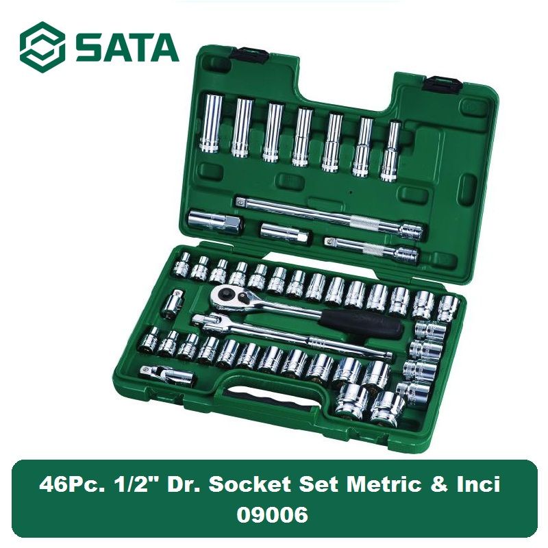 Jual SATA Tools 46 Pcs. 1/2" Dr. Socket Set, Metric dan Inci | Shopee Indonesia