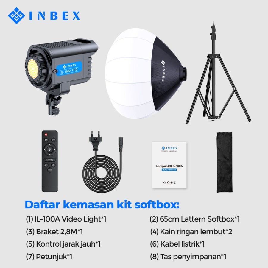 Jual INBEX Collapsible Lantern Softbox Paket Studio Lightstand Live ...