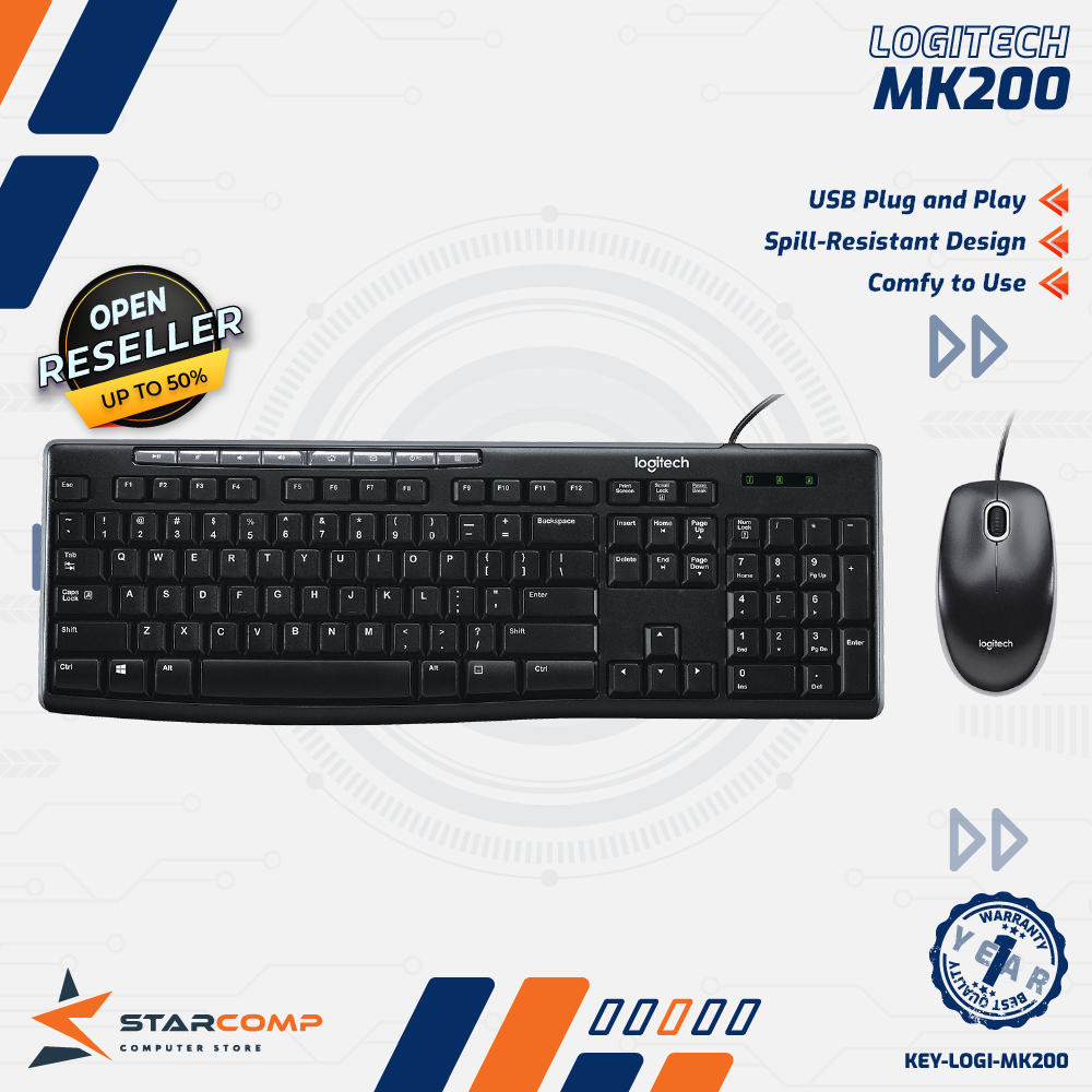 Jual LOGITECH MK200 Keyboard & Mouse Combo USB | Shopee Indonesia