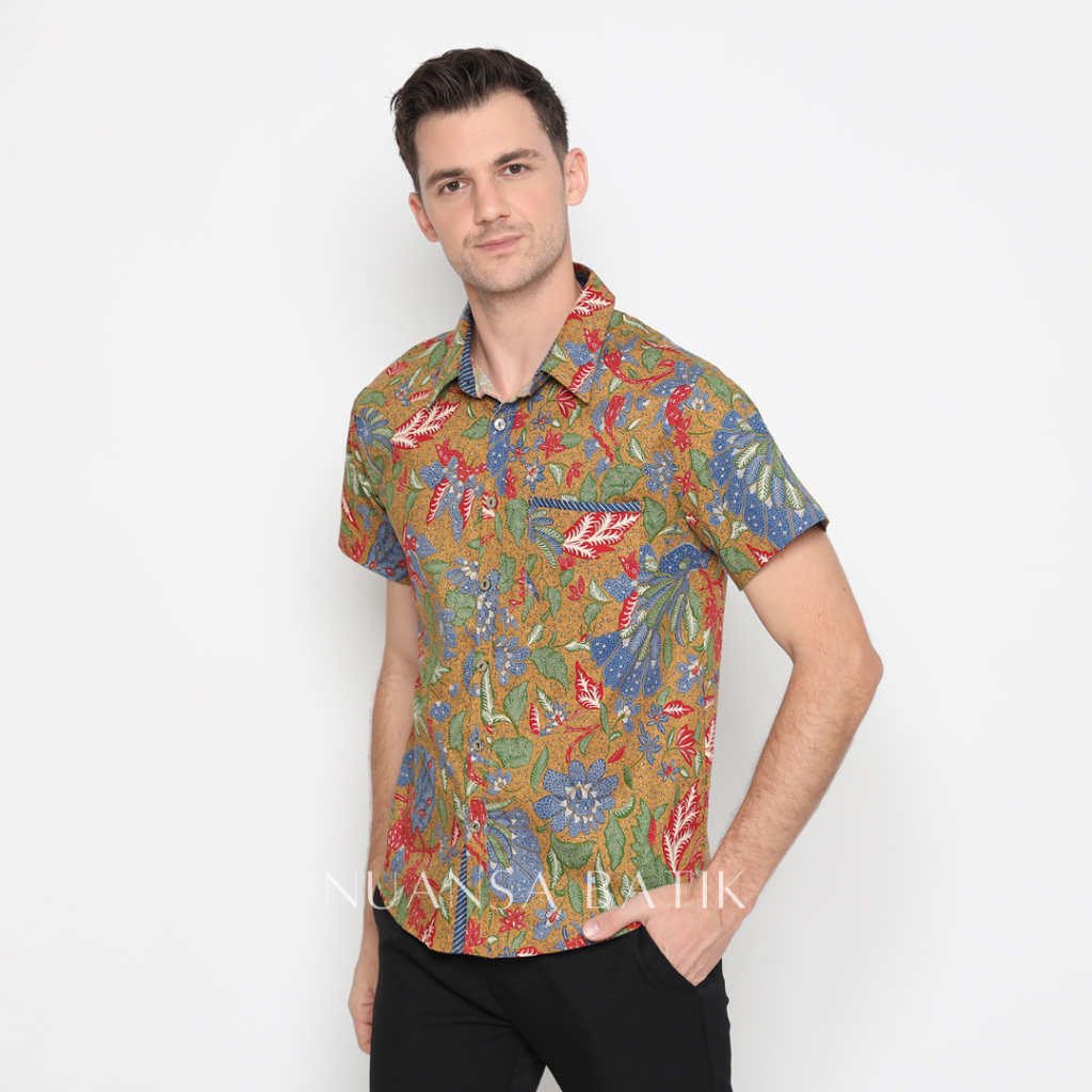Jual Nuansa Batik Hem Batik Pria Lengan Pendek Bahan Katun Stretch ...