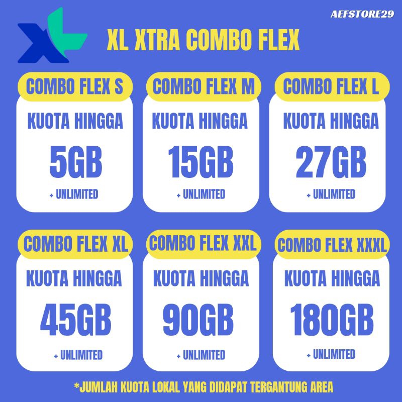 Jual PAKET DATA XL XTRA COMBO FLEX PROMO, XL HOTROD, XL PURE | Shopee Indonesia