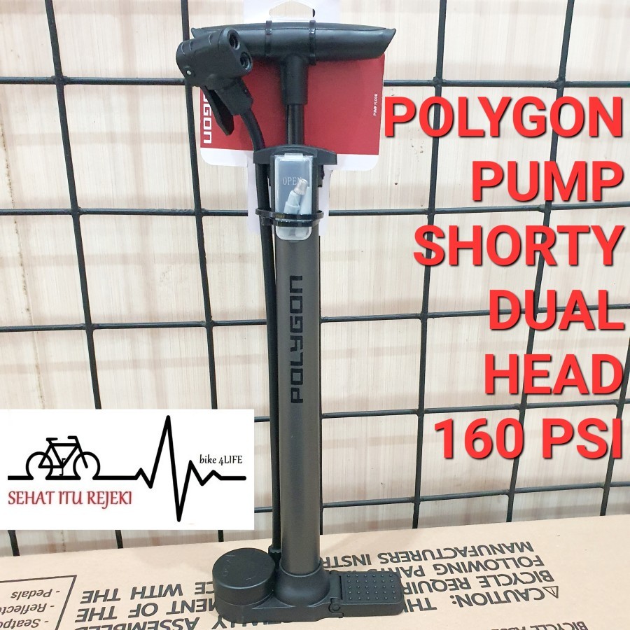 Jual POMPA ANGIN BAN SEPEDA POLYGON SHORTY 160 PSI DUAL HEAD WITH GAUGE ...