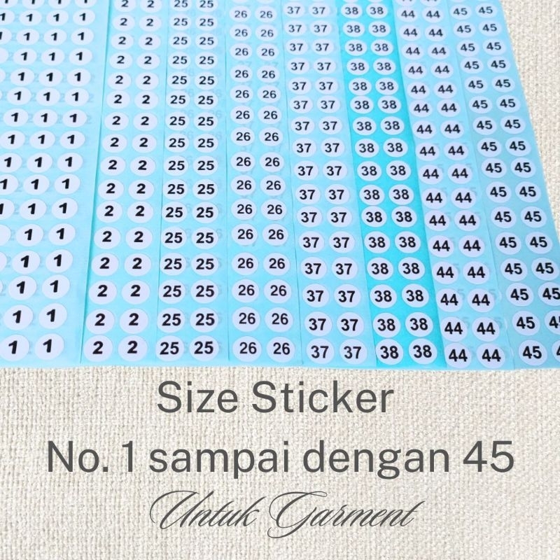 Jual Size Sticker Tempel • Stiker Size Angka Untuk Garment | Shopee ...