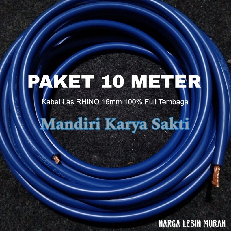 Jual KABEL LAS RHINO 16MM [PAKET 10 METER] 100% FULL TEMBAGA | KABEL ...