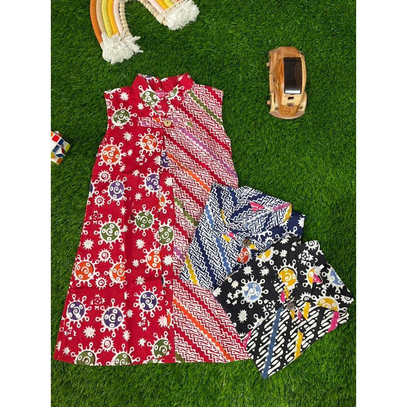 Jual Batik Costume Outer Batik Anak Perempuan Corona Hitam Rainbow ...