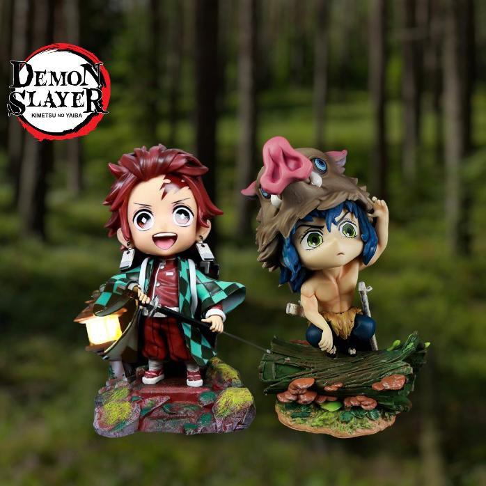 Jual (LED) Action Figure Demon Slayer Tanjiro Inosuke By Show Hand ...