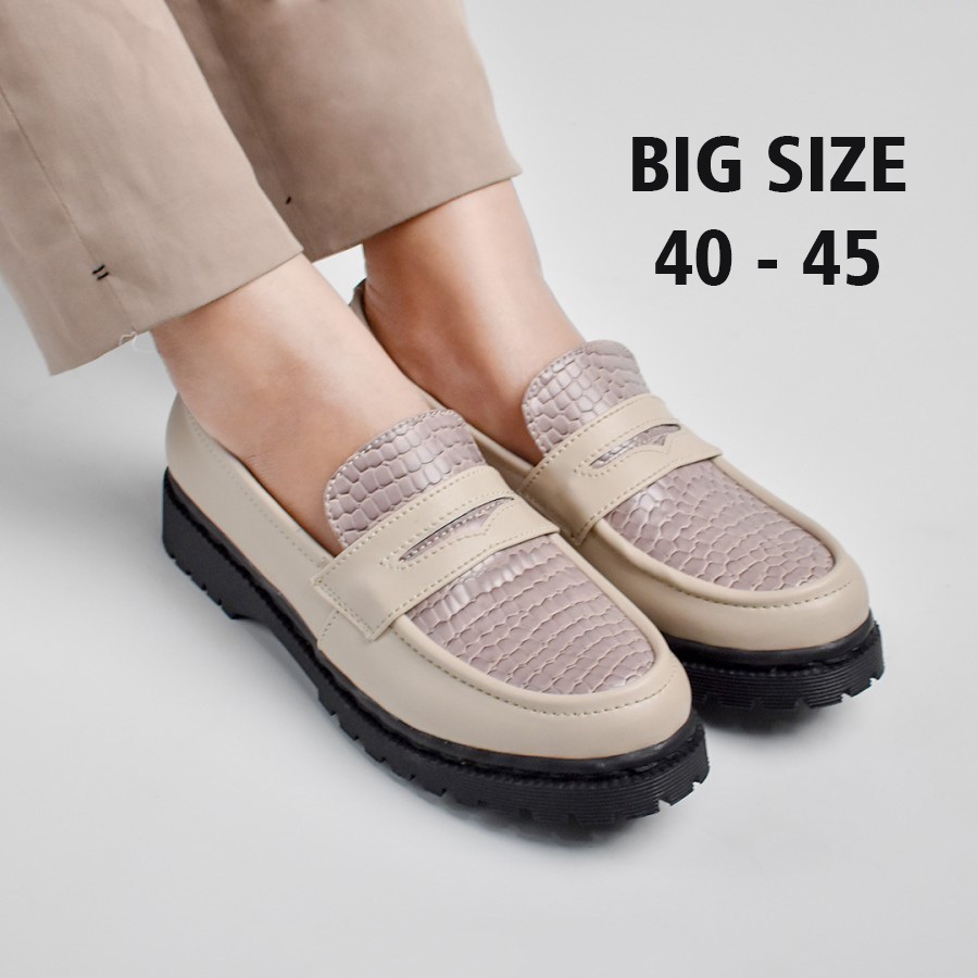 Jual Sepatu Docmart Wanita BIG SIZE 40-45 Loafer Cewek Kasual Formal ...