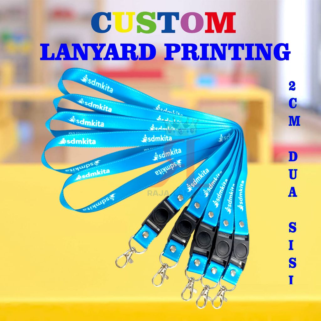 Jual TALI LANYARD ID CARD CUSTOM 2 CM CETAK 2 MUKA , CETAK GANTUNGAN ...