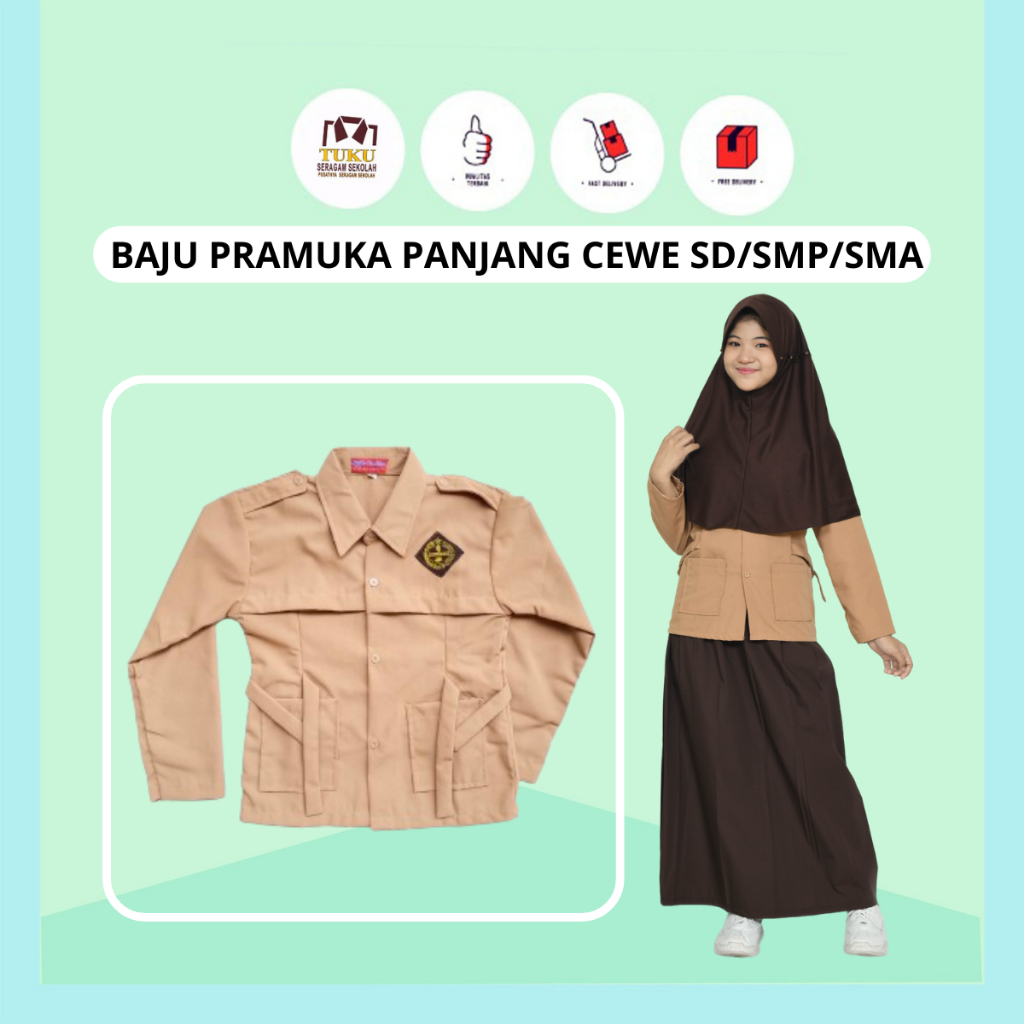 Jual Seragam Sekolah Baju Pramuka SD SMP SMA SMK Atasan Anak Perempuan ...