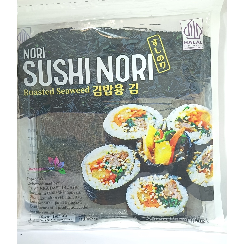 Jual 50 Lembar Sushi Nori HALAL Java Super Food Seaweed Rumput Laut ...