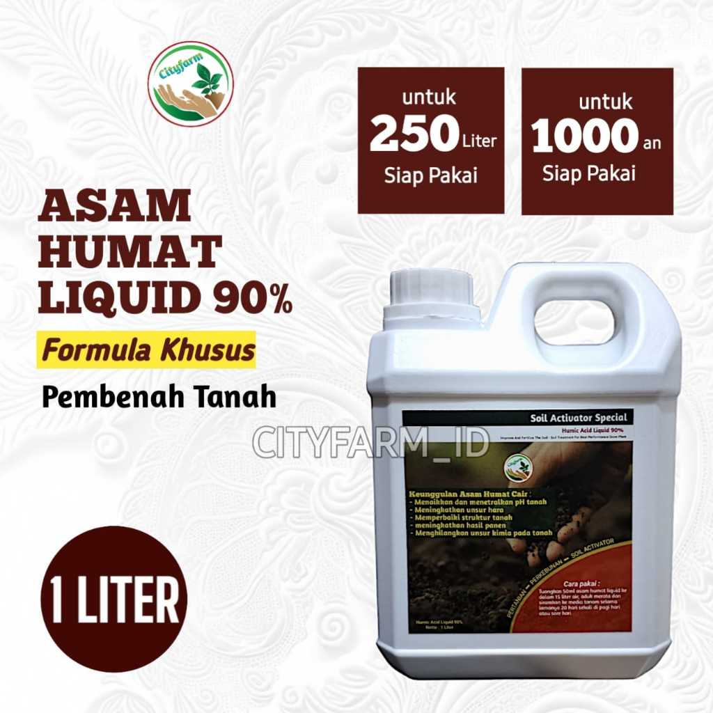 Jual Pupuk Asam Humat Cair Spesial premium 90% 1 Liter Pupuk Pembenah Tanah Murni | Shopee Indonesia