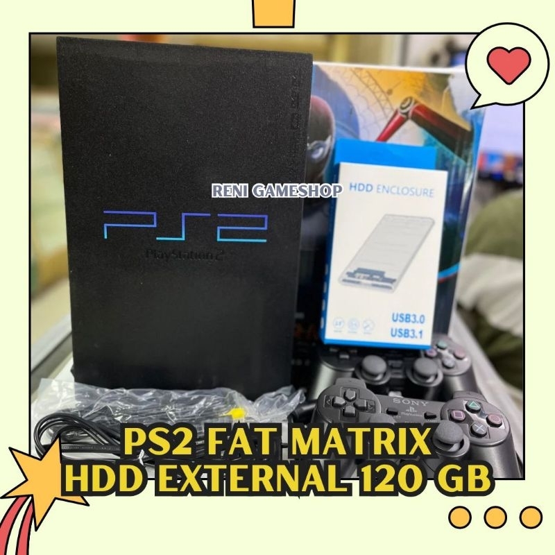 Jual PS2 FAT PLAYSTATION 2 FAT MATRIX HDD EXTERNAL 120GB fullgame paket ...