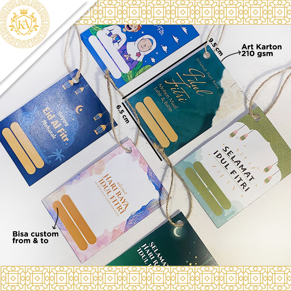 Jual Hang tag Lebaran Custom Kartu Ucapan Hampers Idul Fitri Hadiah ...