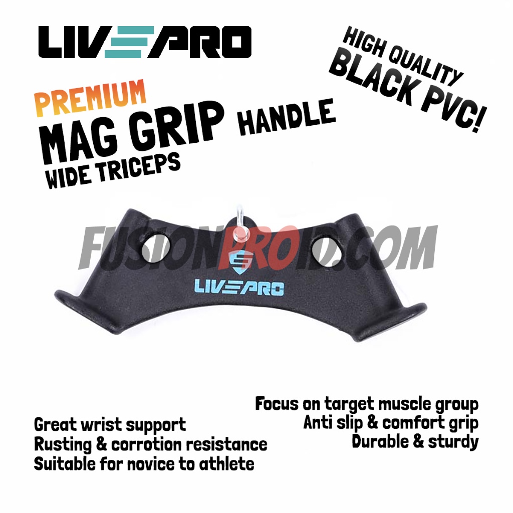 Jual Wide Triceps MAG Power Grip Handle Bar Cable Attachment Gym ...