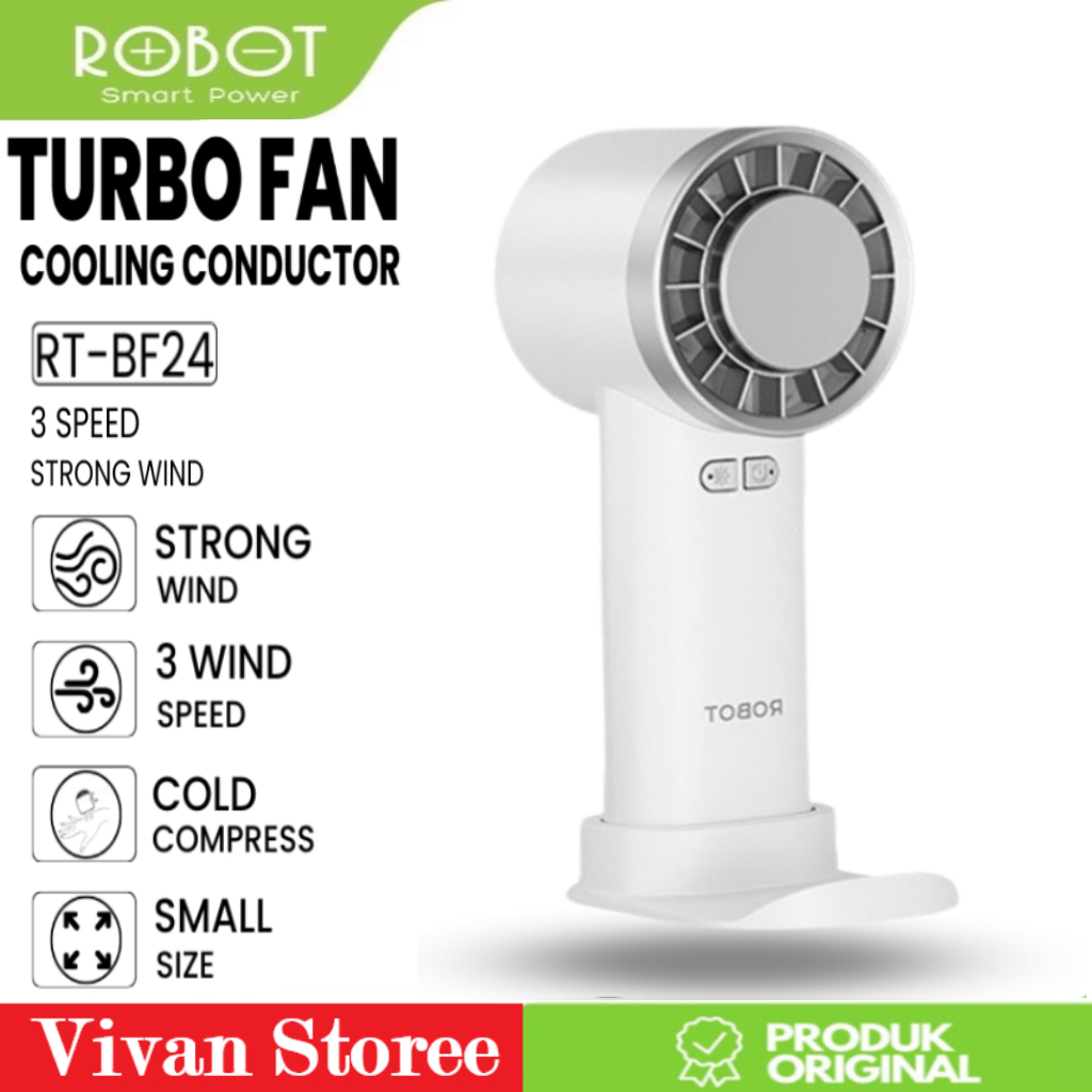 Jual Robot Mini Fan RT-BF24 Portable Semi-Conductor Cooling Tech 2-in-1 ...