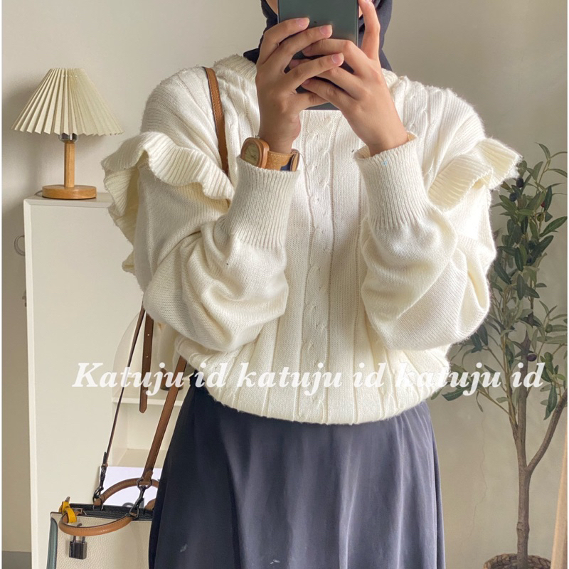 Jual Blouse Rajut Ruffle Nisa | Shopee Indonesia