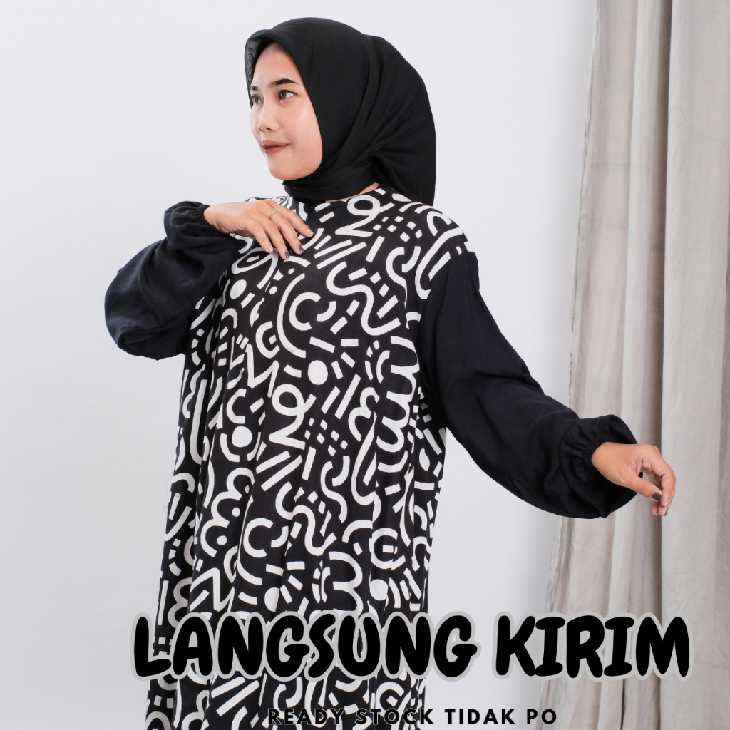 Jual Rifina Dress Madina Rayon premium Simple Elegan | Shopee Indonesia